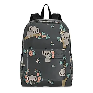 Lightweight School Backpack Koala Bookbag Schoolbag Casual Daypack for Travel with Bottle Side Pockets