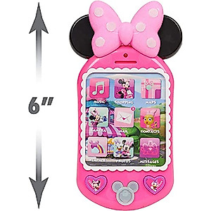 Minnie Mouse Toy Phone for Girls - Bundle with Minnie Mouse Cell Phone Toy with Sound Buttons Plus Bookmark and Stickers | Minnie Mouse Phone for Toddler Girls