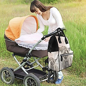 HOME&HOME Portrait of Highland Cow Diaper Bag Backpack,Multi-Function Baby Bag, Maternity Nappy Bags for Travel, Large Capacity, Waterproof, Durable & Stylish for Woman and Men, One Size