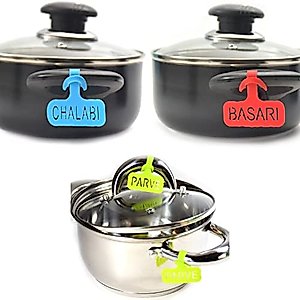 6 Kosher Labels 2 Chalabi - Dairy Blue, 2 Basari – Meat Red and 2 Parve – Parave Green. Jewish Home Pantry Signs. Oven Proof, Freezable, Microwave, Dishwasher Safe. Color Coded Kitchen Tags