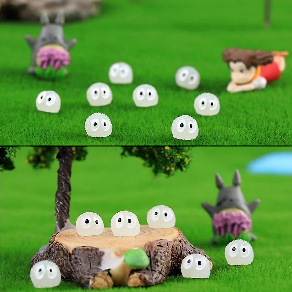 Glow in Dark Tree Elves,Mini Resin Briquette Elves,Gardening Potted Decorative Doll,Figurine Ornaments,Miniature Landscape Fairy Garden Gnome Decoration,Patio,Balcony,Outdoor,Lawn Decorations 50PCS