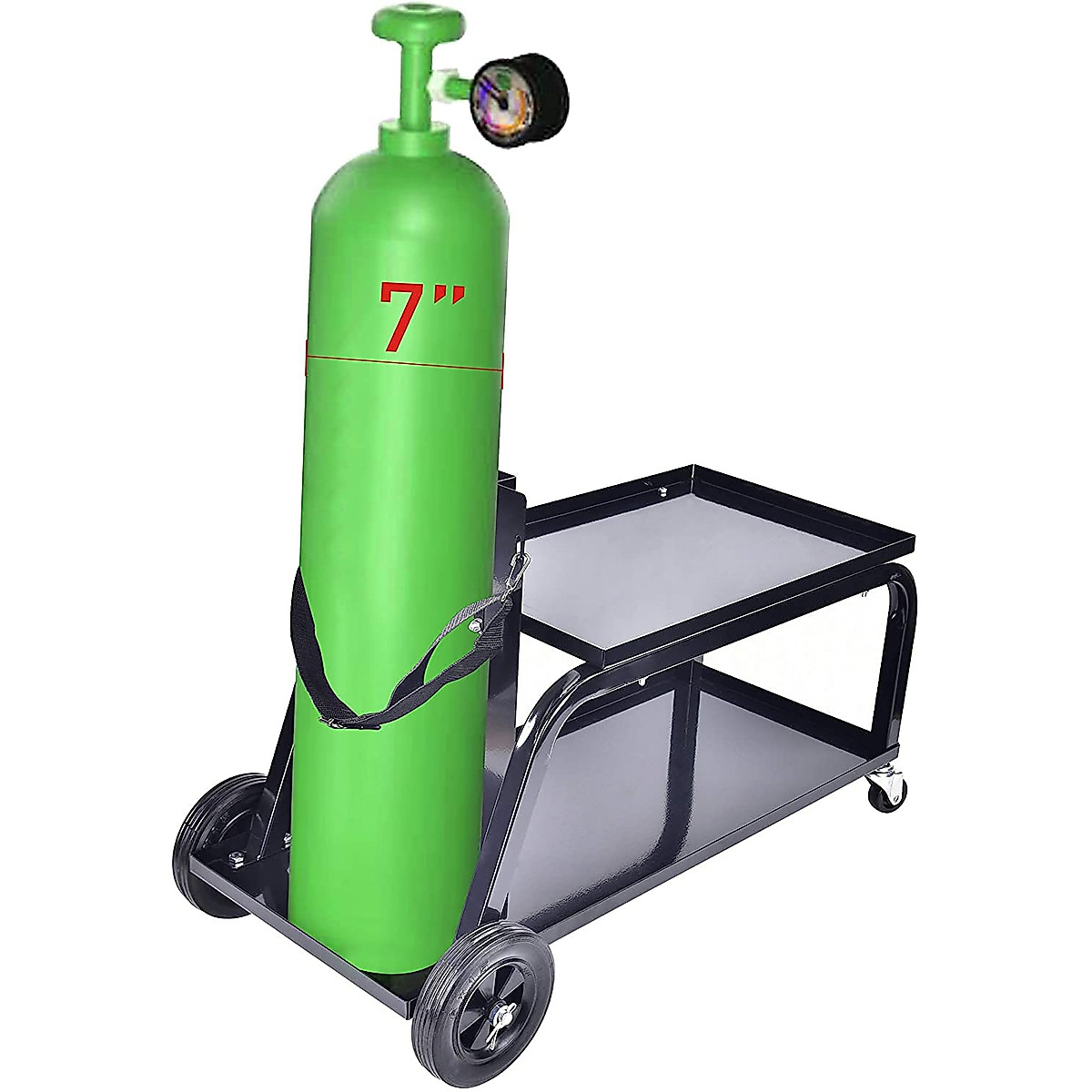 Universal MIG Welding Cart, Rolling Welding Cart with Wheels for TIG MIG Welder, 110Lbs Capacity,Black