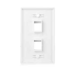 Cable Matters 10-Pack Low Profile 2-Port Keystone Jack Wall Plate, RJ45 Wall Plate for Keystone Jacks in White