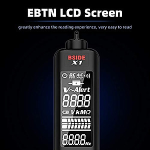 BSIDE Voltage Tester, EBTN LCD 3-Line Display Voltage Detector, Non-Contact with Adjustable Sensitivity, Dual Range AC Voltage Sensor Pen Live Wire Check Breakpoint Locate with Protect Case