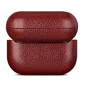 Haobobro Handcrafted AirPods Pro Leather Case Cover | Only Compatible with AirPods Pro (1st Gen) - Top Grain Leather AirPods Pro 1st Generation Case | Not for AirPods Pro (2nd Gen) - Brown