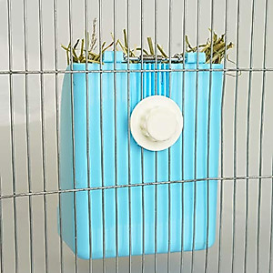 CalPalmy 2-Pack Hay Feeder for Rabbits, Guinea Pigs, and Chinchillas - Minimize Waste and Mess with 5 1/2" x 3" x 7 3/8" Hanging Alfalfa and Timothy Hay Dispenser