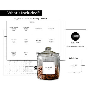 Dekluttr Pantry Labels for Containers Waterproof Minimalist Preprinted Canister Labels Pantry Organization Labels for Food containers Plastic and Glass White Vinyl Label Set Only Pantry 1