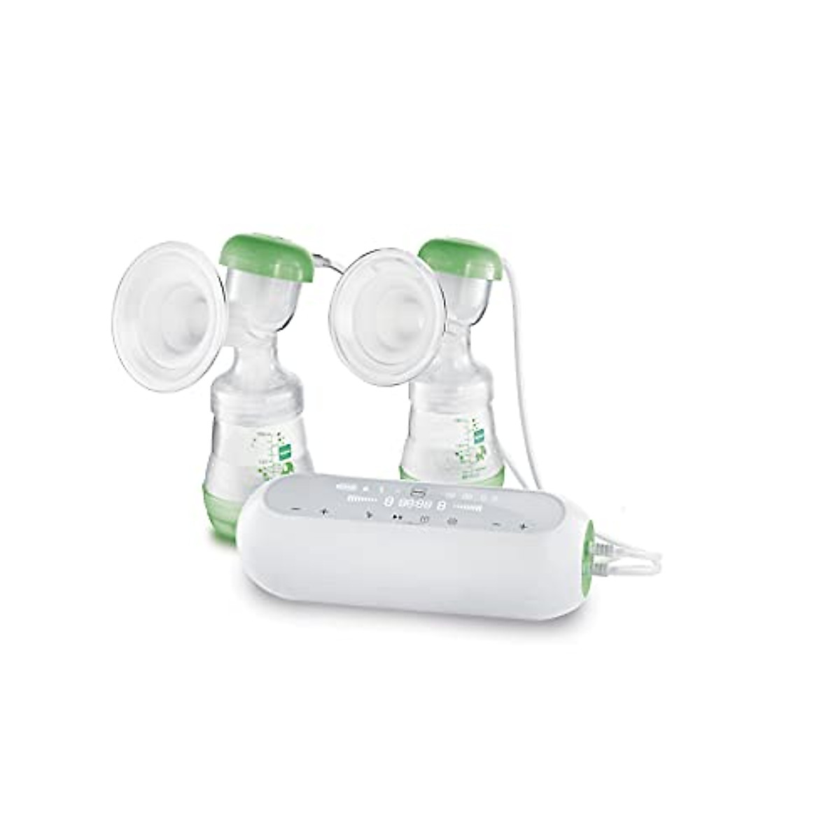 MAM 2-in-1 Double Electric Breast Pump & Manual Breast Pump, Portable Breast Pump with 2 Easy Start Anti-Colic Bottles & Breastfeeding Supplies