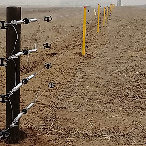 SagaSave 20pcs Self-Tapping Insulator Electric Fencing Wood Post Ring Electric Fence Insulators Screw Electronic Fence Insulator Ranch Electric Fence Insulation - Tapping Insulator