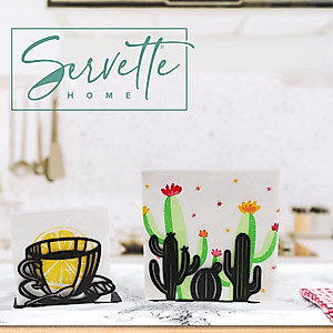 Napkin Holders for Tables Black Metal Cactus Design