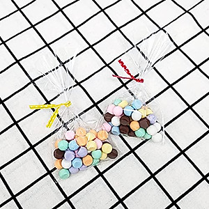 Newkita 3x5 Cellophane Bags, Clear Goodie Bags, Cake Pop Rice Crispy Bags With 4" Twist Ties, Candy Bags/Cookie Bags/Treat Bags with Ties/Clear Gift Bags/Cellophane Treat Bags 100 Pack