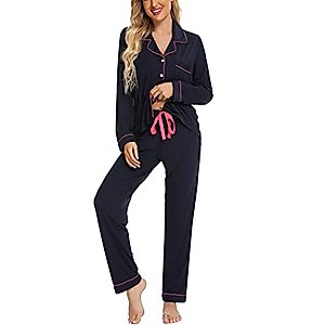 Leikar Pajama Set For Women Soft Long Sleeve Long Sleeve Sleepwear Pjs Lounge Sets