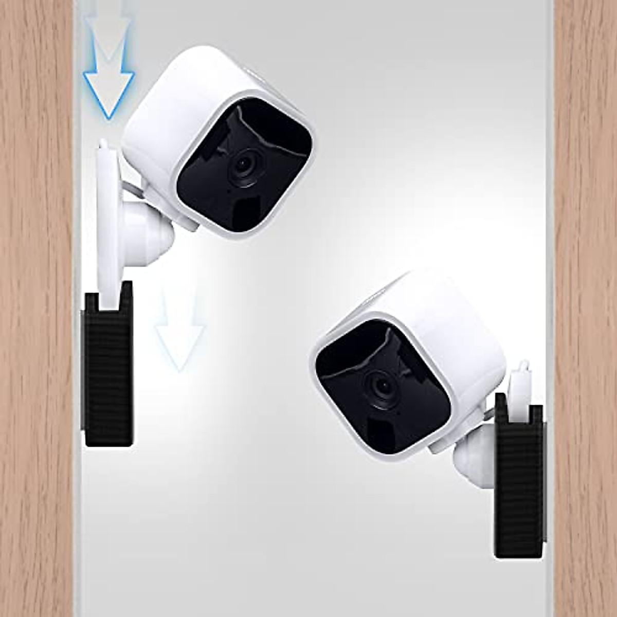 BRAINWAVZ Adhesive Wall Mount for Blink Mini Camera, 2 Pack, No Hassle Holder, Strong 3M VHB Tape, No Screws, No Mess Install, Bracket Stand (Black)