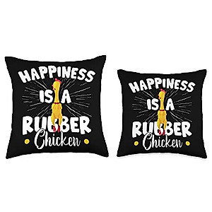 Rubber Chicken Lover Accessories Happiness Women Rubber Chicken Costume Throw Pillow, 18x18, Multicolor