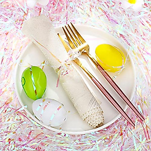 17.6 oz Easter Basket Grass Raffia Plastic Paper Shreds Craft Shredded Confetti Tissue Basket Filler for Easter Spring Party Gift Packing Decoration (Iridescent,Stylish Style)