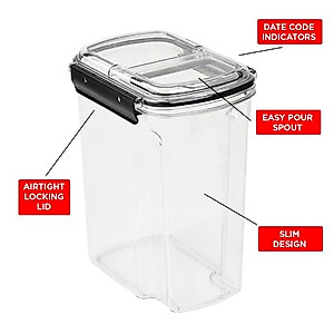 SharpChef 4PC Airtight Food Storage Container with with Dispenser, Easy locking lids, Date Indicator, Leakproof, Kitchen Pantry Organization and Storage, Cereal, Flour & Sugar, Rice, BPA-Free(2,1.55L)