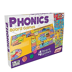 Junior Learning Phonics Board Games Set, 6 Counters, Ages 4-5, Language Skills, Pre K-K, Medium