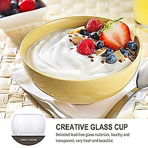 Clear Glass Mugs Clear Glass Dessert Bowls Ice Cream Mug Cups Champagne Flute Mimosa Glasses for Fruit Salad Snack Condiment Trifle Birthdays Weddings Parties Tulip Glass Easy to Clean