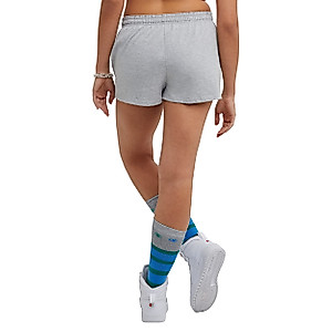 Champion, Soft, Comfortable Practice Shorts for Women, 3.5", Oxford Gray Small Script, Medium