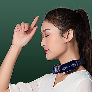 NISSHINSELFIE Portable Neck Fan,Neck heater and cooler Rechargeable Smart Constant Temperature Silent,3 seconds to heat or cool,Free Adjustment Personal Cooling,Available in all seasons (Black) LB02