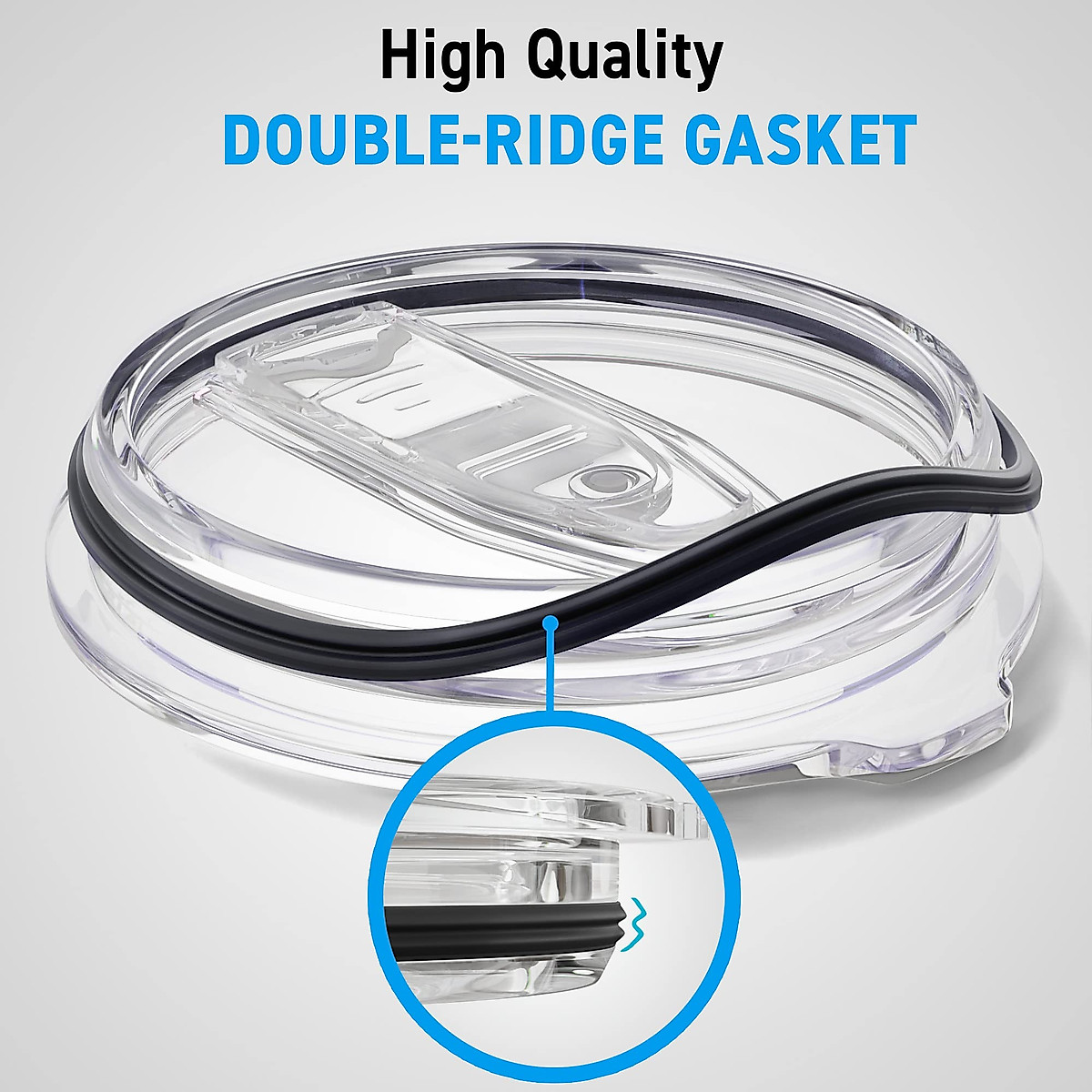 Pack of 2, 20 & 10 oz Replacement Rubber Lid Ring, 3.3 Inch Diameter - Gasket Seals, Lid for Insulated Stainless Steel Tumblers, Cups Vacuum Effect, fit for Brands - Yeti, Ozark Trail, Beast - Black