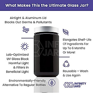 Infinity Jars Silver Collection 400 ml (13.5 fl oz) Tall Black Ultraviolet Screw Top Jar 3-Pack