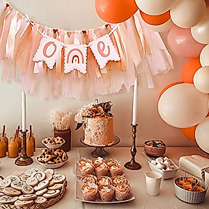 Bohemian 1st Birthday Banner - Bohemian Rainbow High Chair Banner, First Birthday High Chair Bunting Decoration, Silent and Neutral Modern Girl, Smash Cake Props, Photographer Photo Props.