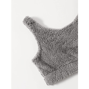 Verdusa Women's Fuzzy Pajamas Set Loungewear Crop Tank Top and Shorts Sleepwear Grey L