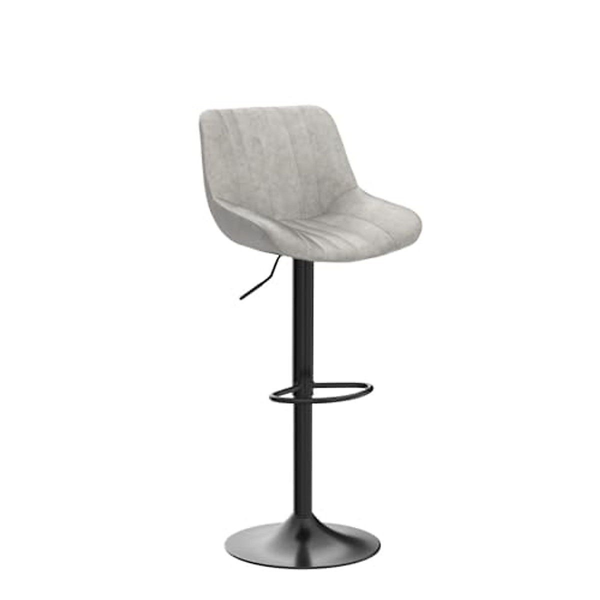 Nalupatio Bar Stools Set of 2, Adjustable Modern Swivel Bar Stools with Backs, Counter Height Performance Fabric Island Chairs for Home Kitchen, Light Grey