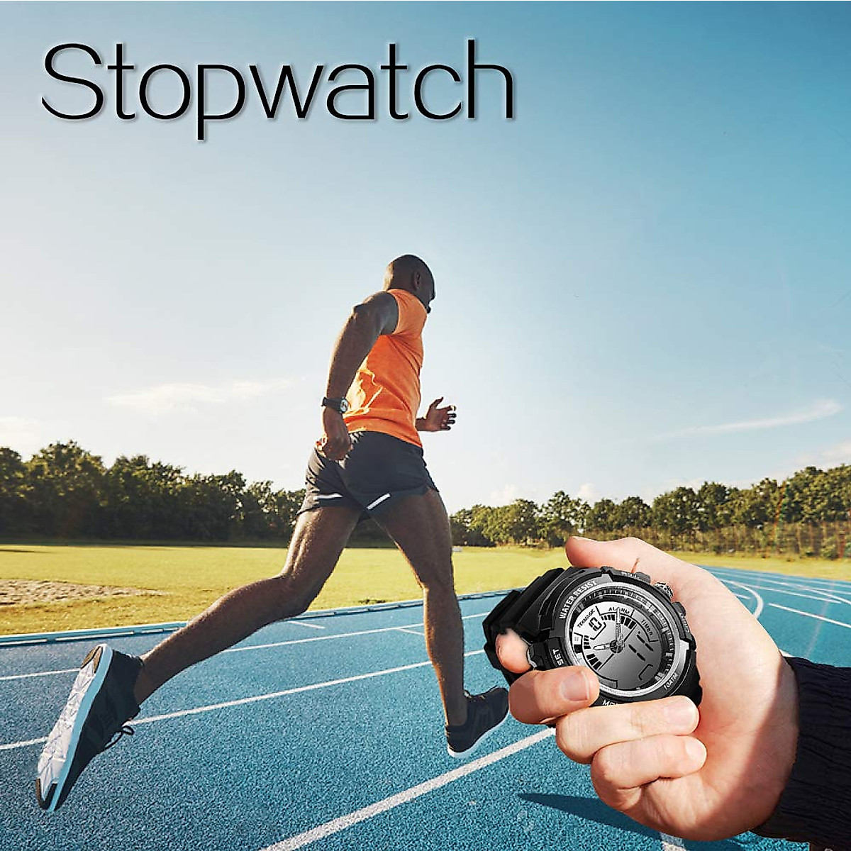 TEKMAGIC 10ATM Waterproof Digital Scuba Diving Watch 100m Underwater for Swimming and Running with Stopwatch and Luminous LCD Display Built-in