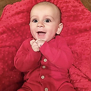 MEG ORIGINAL Red & Black Minky Dot Baby Blanket, Unisex/Gender Neutral, 1327