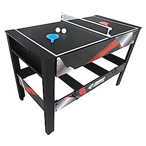TRIUMPH SPORTS USA 4-in-1 Rotating Swivel Multigame Table – Air Hockey, Billiards, Table Tennis, and Launch Football , Black/White, 23.75 x 32.00 x 48.00"