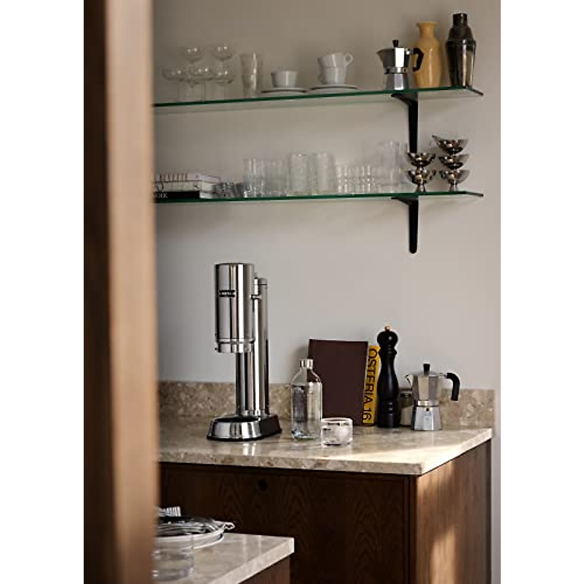 aarke Carbonator Pro Premium Carbonator/Sparkling & Seltzer Water Maker with Glass Bottle - Stainless Steel