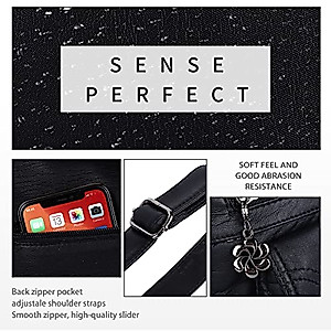 Angelkiss Women's Designer Handbag Large Double Zipper Multi Pocket Washed, Black