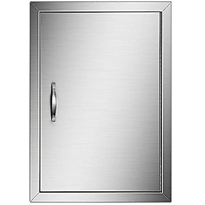 EBUY Outdoor Kitchen Doors 17Wx24H Inch BBQ Vertical Single Access Stainless Steel Door Good for Outdoor Kitchen BBQ Island Grilling Station