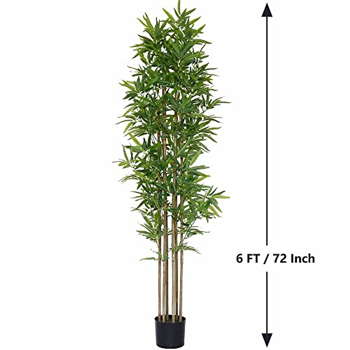 SOFTFLAME 6ft Bamboo Artificial Tree, Faux Bamboo Plant, Artificial Plant with 6 Trunks, Ideal for Home Office Indoor Decoration