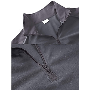 LiliChan Tactical Shirts for Men Long Sleeve Military Shirt Outdoor Shirt Tactical Combat Shirt with ZipperGrey, US L(fit chest:38"-41")