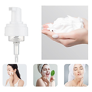 ericotry 2PCS Empty Plastic Foam Pump BottlesFoaming Soap Dispenser for Hand Soap Facial Cleanser Shampoo Shower Gel (Clear,150ml/5oz)