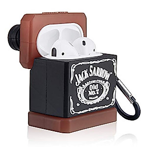 Mulafnxal for Airpod Pro 2019/Pro 2 Gen 2022 Case, Cute Drink Silicone Air pods Cover, 3D Funny Fun Cool Keychain Design Stylish Kits Soft Skin Cases Boys Teens Men for Airpods Pro (Jack Bottle)