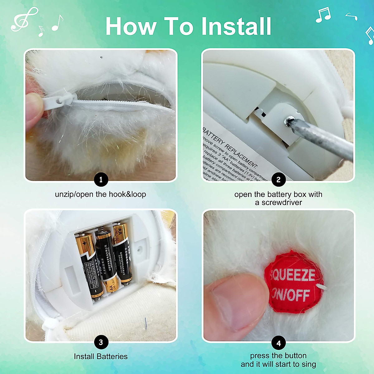 Houwsbaby 12" Electronic Music Dancing Duck Stuffed Animal Singing Dancing Singing Waving Interactive Plush Toy with Straw Hat for Boys Girls Kids Easter Birthday