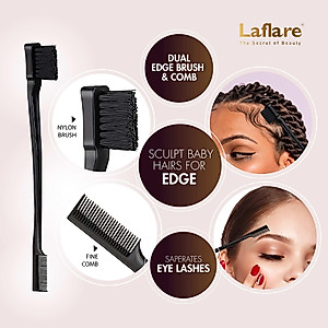 Laflare Braiding Rack for Hair with Comb set & Braid Gel Wristband & Hair clip, Hair Rack (Hair Extension Holder with 60 Pegs,) with Hair Braiding Accessories (WOOD COLOR COMBO4)