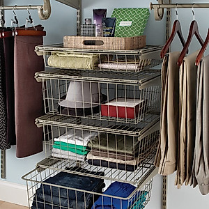 ClosetMaid ShelfTrack Hardware Kit for Add-On Drawer, Drawer Frame Hardware, Nickel Finish