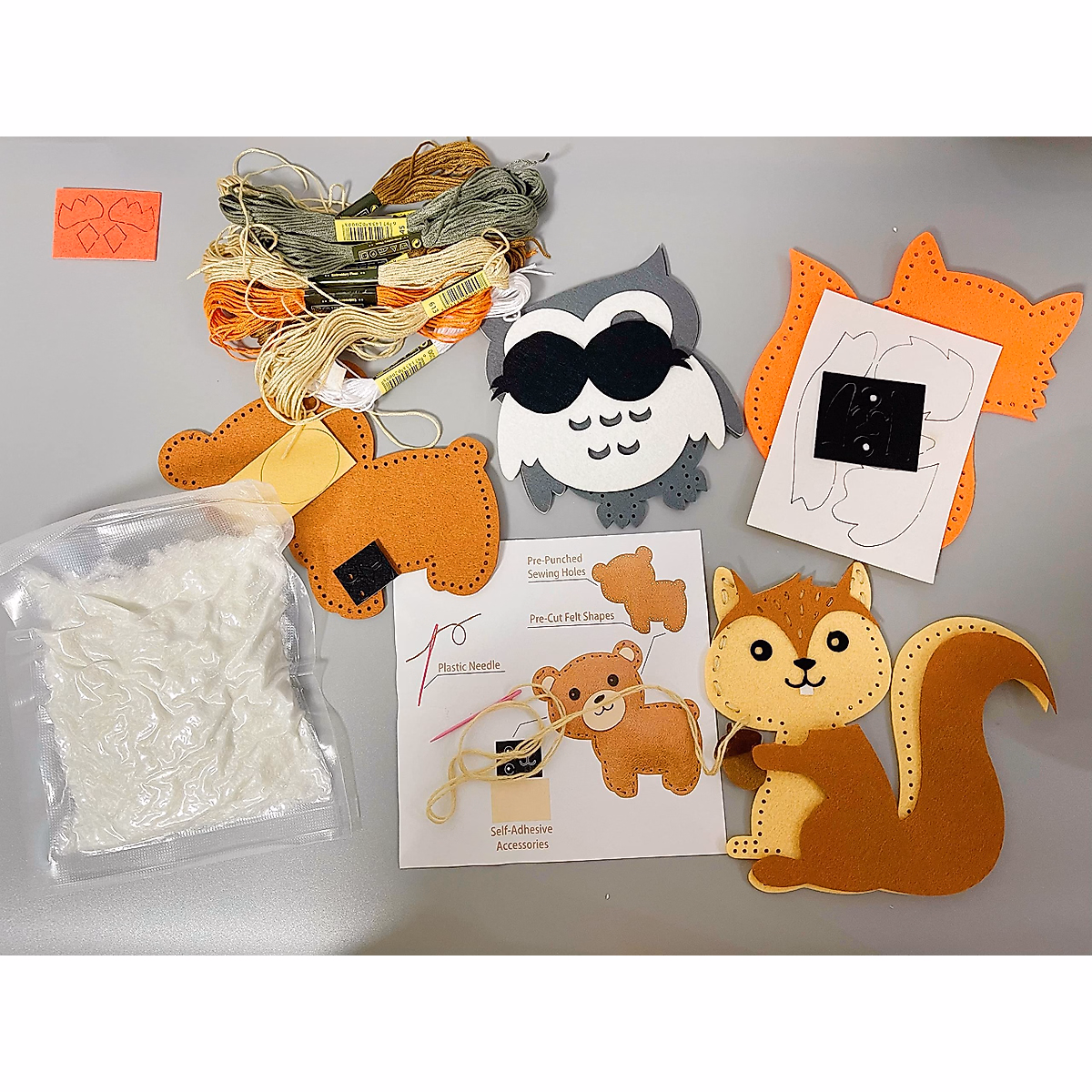 BLYNN Dinosaur Animals Craft Kit Forest Creatures DIY Sewing Felt Plush Animals for Kids Beginners Educational Sewing Set Girls and Boys Art Craft Kits (Puppy)