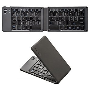 SANWA Foldable Bluetooth Keyboard, Rechargeable Wireless Folding Keypad, Portable & Slim, for Laptop Desktop Computer PC iPad/iPhone Tablet Smartphone, Compatible with MacBook, Windows, Android, iOS