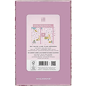 Moleskine Limited Edition Sakura Notebook, Hard Cover, Large (5" x 8.25"), Ruled/Lined & Plain/Blank, Bundle Collector's Box