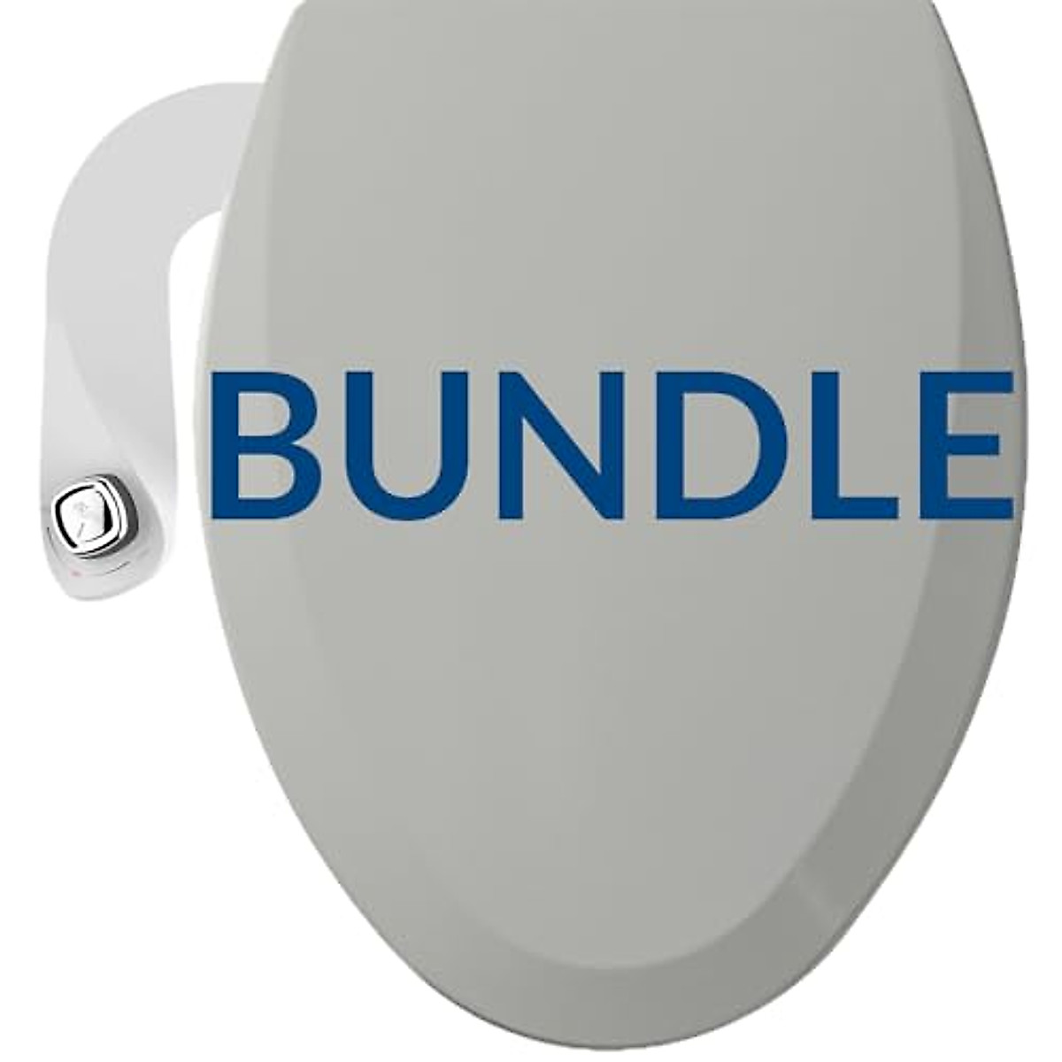 Bio Bidet by Bemis 500EC Toilet Seat with Perfect Fit, Fresh Water Spray, Non-Electric, Easy to Install Bidet, ROUND, Ice Grey