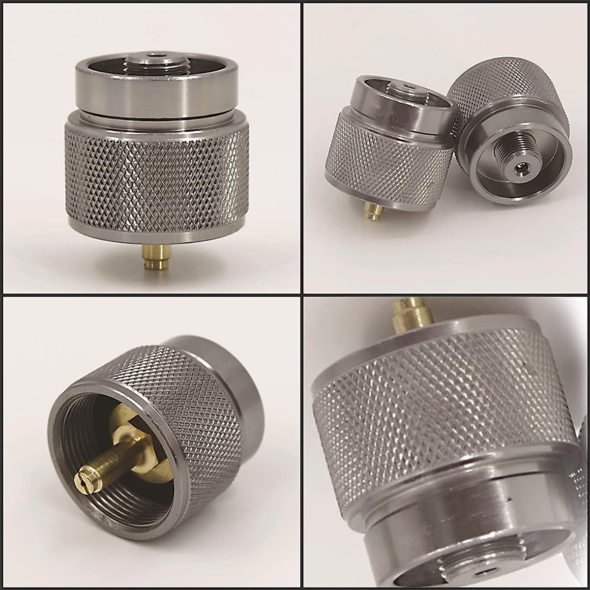 baixikly Butane To Propane Adapter Camping Stove Adapter Outdoor Hiking Stove Connector for Isobutane Fuel Canister To Screw Gas Cartridge