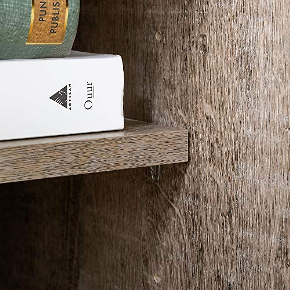 South Shore Axess Desk with Keyboard Tray-Weathered Oak