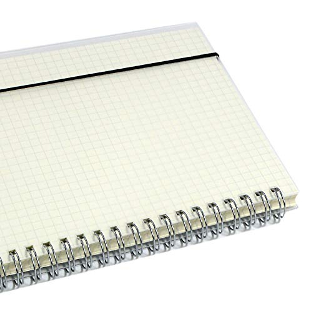 Yansanido Spiral Notebook, 4 Pcs 10.1 Inch x 7.6 Inch B5 Thick Plastic Translucent Frosting Hardcover Graph Paper 80 Sheets -160 Pages Journals for Study and Notes (B5 7.3"X 10"-Grid 4pcs)