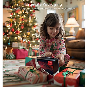 194 Piece Deluxe Art Set, Painting Drawing Art Supplies with 4 Drawing Pads, Acrylic Paints, Crayons, Colored Pencils Set in Wooden Case, Art Kit Gift Box for Kids, Teens, Adults, Artists, Beginners